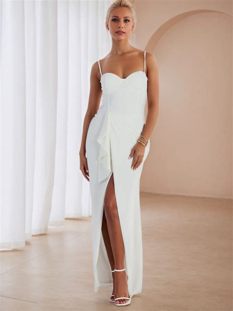 Ivory Sweetheart Trumpetmermaid Spaghetti Straps Formal Dresses
