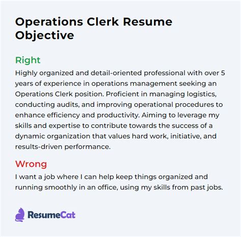 Top 17 Operations Clerk Resume Objective Examples