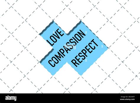 Ripped Paper Revealing Core Values Of Love Compassion And Respect In
