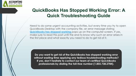 Quickbooks Has Stopped Working Error Troubleshooting Guide