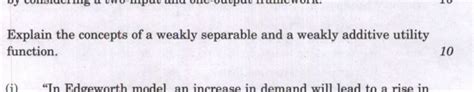 Solved Explain The Concepts Of A Weakly Separable And A