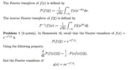 Solved The Fourier Transform Of F X Is Defined By The