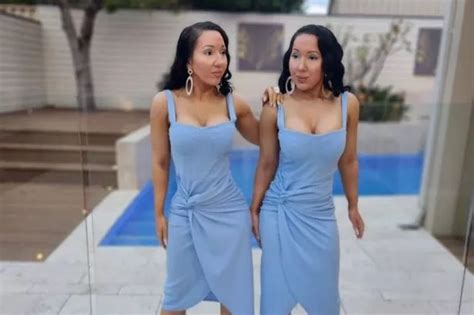 World s most identical twins who share fiancé drop jaws in risqué dress Daily Star