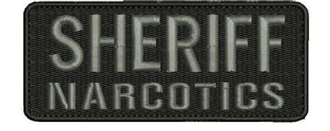 Sheriff Narcotics Embroidery Patch 2x5 Inches Hook Grey Letters Etsy
