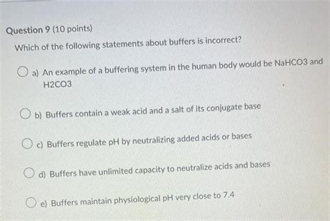 Solved Question 9 10 Points Which Of The Following