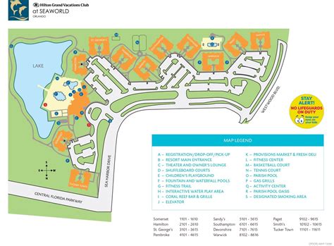 Site Map For Hilton Grand Vacations Club At Seaworld Orlando Find