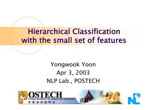 ppt hierarchical classification with the small set of features