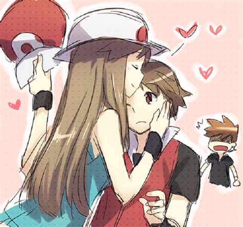 Pokemon Red And Leaf Kiss