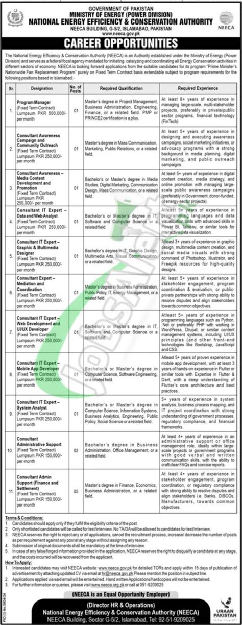 Neeca Jobs 2025 National Energy Efficiency And Conservation Authority