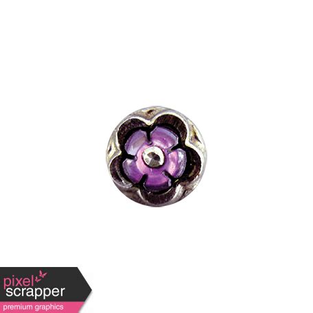Garden Party Purple Button Graphic By Janet Kemp Digitalscrapbook