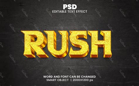 Rush Text Effect Photoshop Premium Psd File