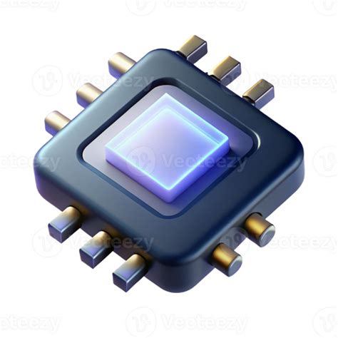 Stunning Vintage A Single Glowing Microchip Floating In Authentic 60324674 Png