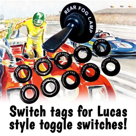 Lucas Toggle Switch Dash Tags A To M Classic Car Boat Rally Land