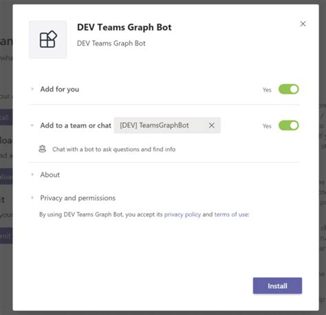step by step configure bot to work in teams and with microsoft graph
