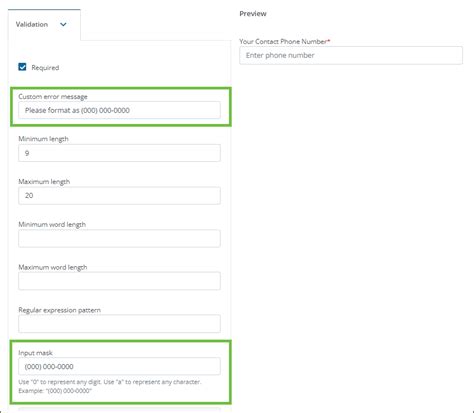 Specify Input Format For Text Fields
