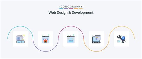 Web Design And Development Flat Icon Pack Including Setting Programming Design Script Api