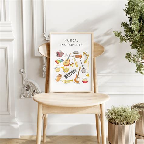 Musical Instruments Poster Homeschool Montessori Educational Printable
