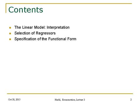 Econometrics Lecture 3 Regression Models Interpretation And Comparison