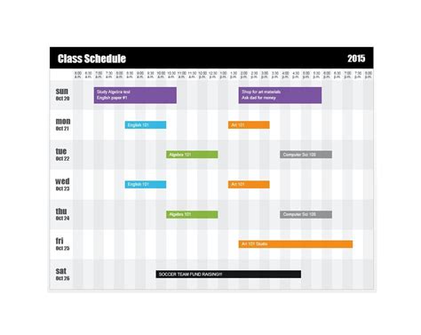 36 College Class Schedule Templates Weeklydailymonthly