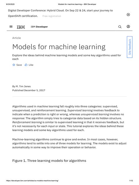 models for machine learning ibm developer pdf cluster analysis