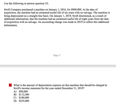 Solved Use The Following To Answer Question 55 Swift