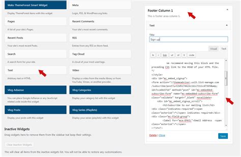 how to add a mailchimp newsletter subscription form wordpress theme faq meks