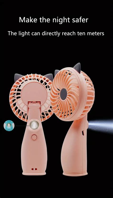 Cute Usb Small Fan Flashlight Camping Stall Office Popular Temu Australia