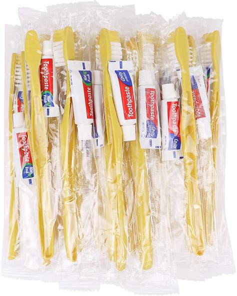 Hotel Toothbrush Set 200pack Yellow Hollow Travel Toothbrush Set Individually Wrapped Disposable