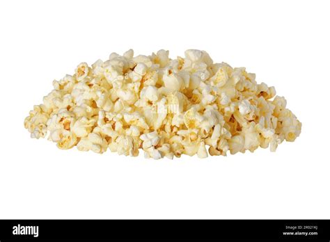 Popcorn Heap Isolated On White Background With Clipping Path Stock