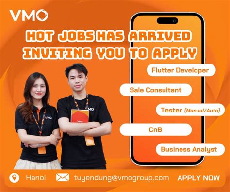 Vmo Careers On Linkedin Flutterdeveloper Salesconsultant Tester