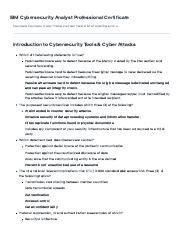 IBM Cybersecurity Analyst Professional Certificate SecWiki Pdf IBM Cybersecurity Analyst