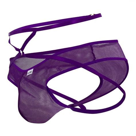 Candyman Mesh Thong Purple Inderwear