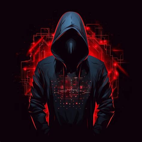Premium Photo Hooded Hacker Logo Mascot