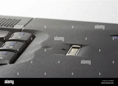 Fingerprint On A Laptop Stock Photo Alamy