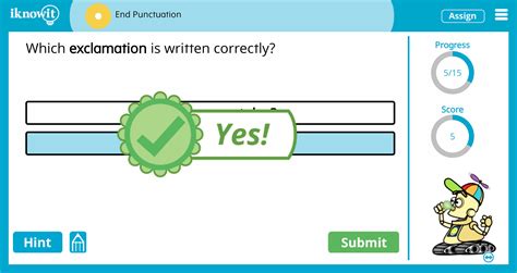 End Punctuation 1st Grade Iknowit Ela Lesson