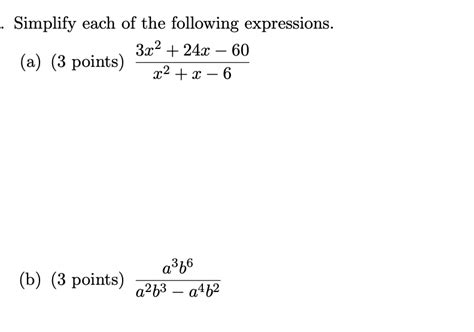 Solved Simplify Each Of The Following Expressionsa
