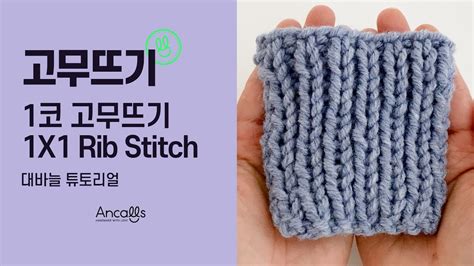 대바늘 왕초보 대바늘 기법 한코 고무뜨기 1x1 Rib Stitch 영문도안 앵콜스 Youtube