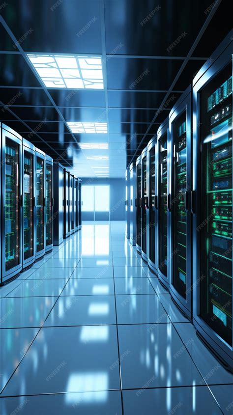 Premium Ai Image 3d Rendering Of A White Server Room With Computer Storage Systems Vertical