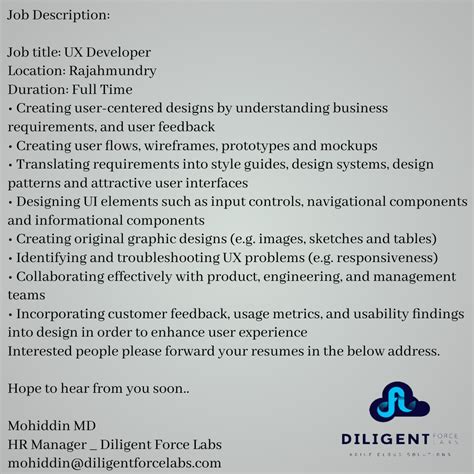 Diligent Force Labs India Pvt Ltd On Linkedin Hiring Ux Designer Digital Ui Team Developer
