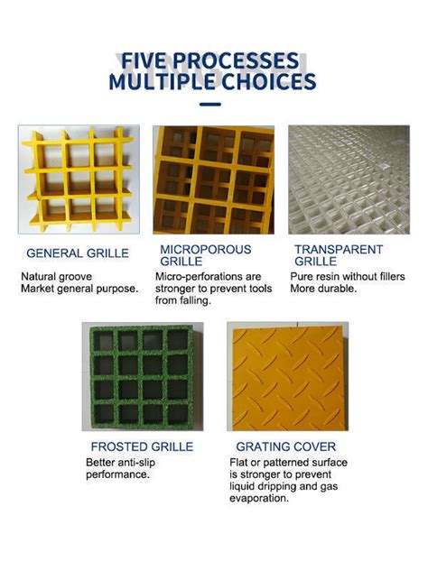 Supplier Frp Grating Price Plastic Frp Grating Sheet Trench Cover