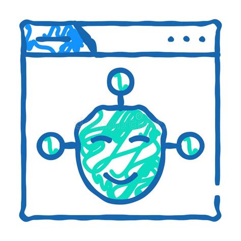 Artificial Intelligence Seo Optimization Icon Doodle Illustration Stock