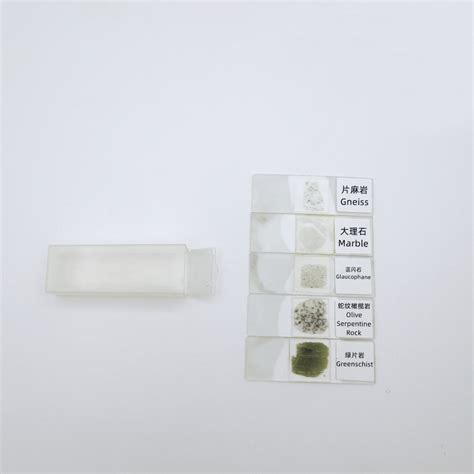 Different Four Set 5pcs Prepared Microscope Rock Mineral Thin Sections