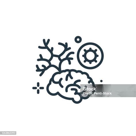 흰색 배경에 격리 된 뇌 벡터 아이콘 개요 웹 사이트 디자인 및 모바일 응용 프로그램 개발을위한 얇은 라인 뇌 아이콘 얇은 선 뇌 윤곽 선 아이콘 벡터 일러스트레이션 건강