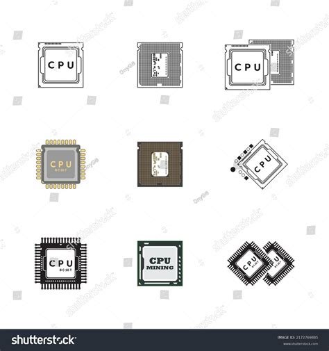 Cpu Central Processing Unit Icons Illustrationdesign Stock Vector Royalty Free 2172769885