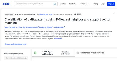 Classification Of Batik Patterns Using K Nearest Neighbor And Support