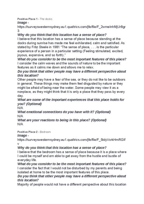 Behaviour And Environment Workbook 12 Western Sydney University 2021 Positive Place 1 The