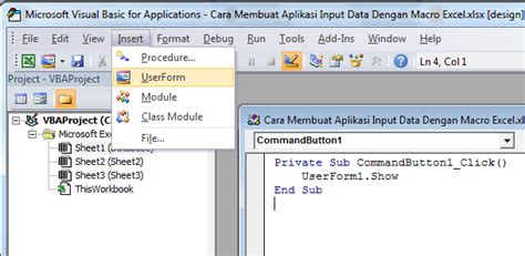 cara membuat aplikasi input data dengan macro excel