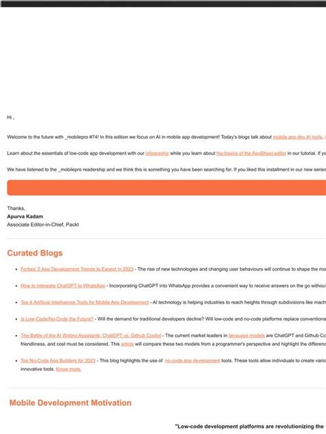Packt Mobilepro 74 Low Code App Builders Integrating Chatgpt With