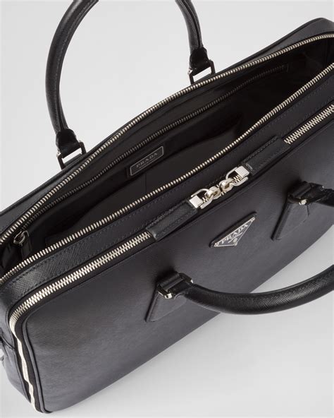 Black Saffiano Leather Briefcase Prada United Kingdom