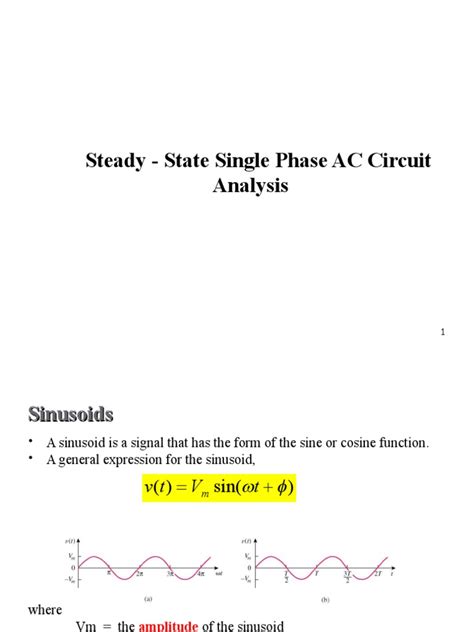 Steady State Single Phase Ac Circuit Analysis Pdf Electrical